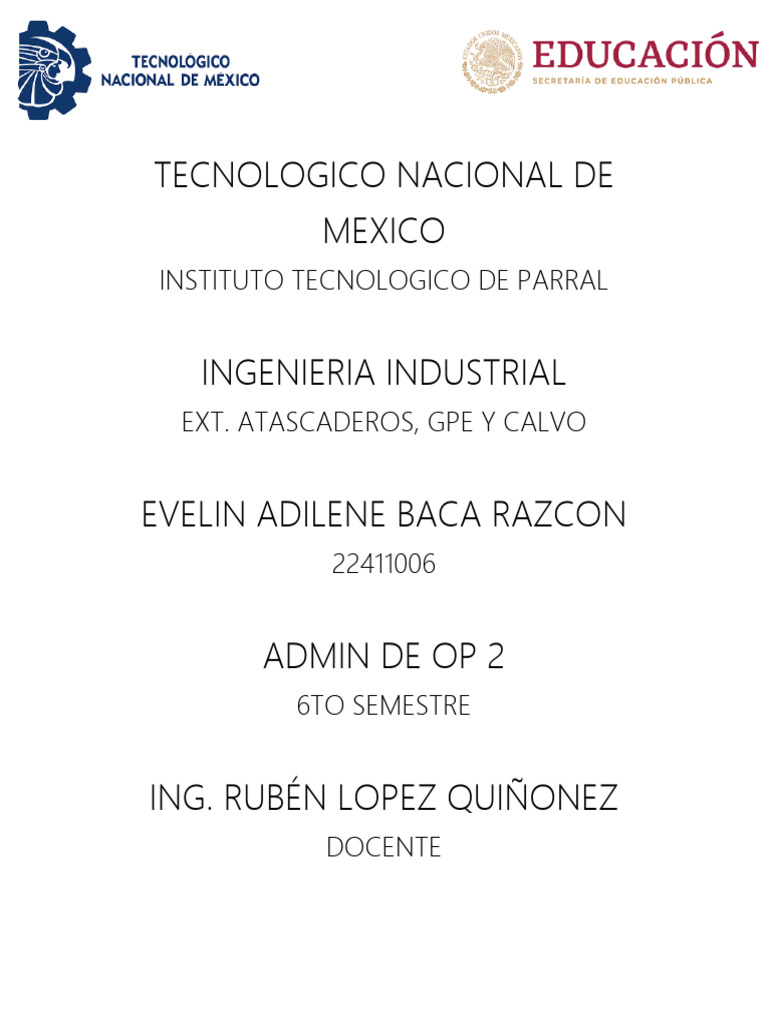 ADMIN OP 2 TAREA | PDF | Planificación | Business