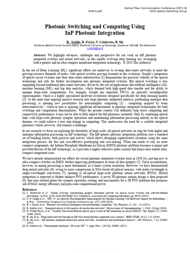 InP Photonic Integration | PDF | Computing | Deep Learning