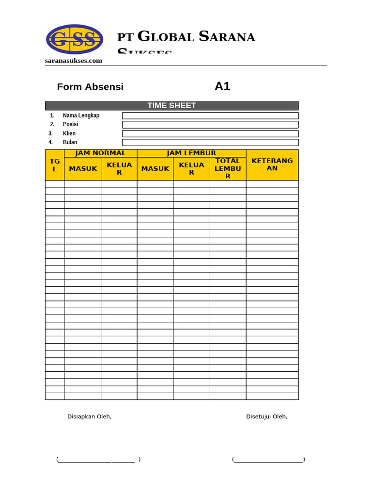 Form Absensi Blank[1] | PDF