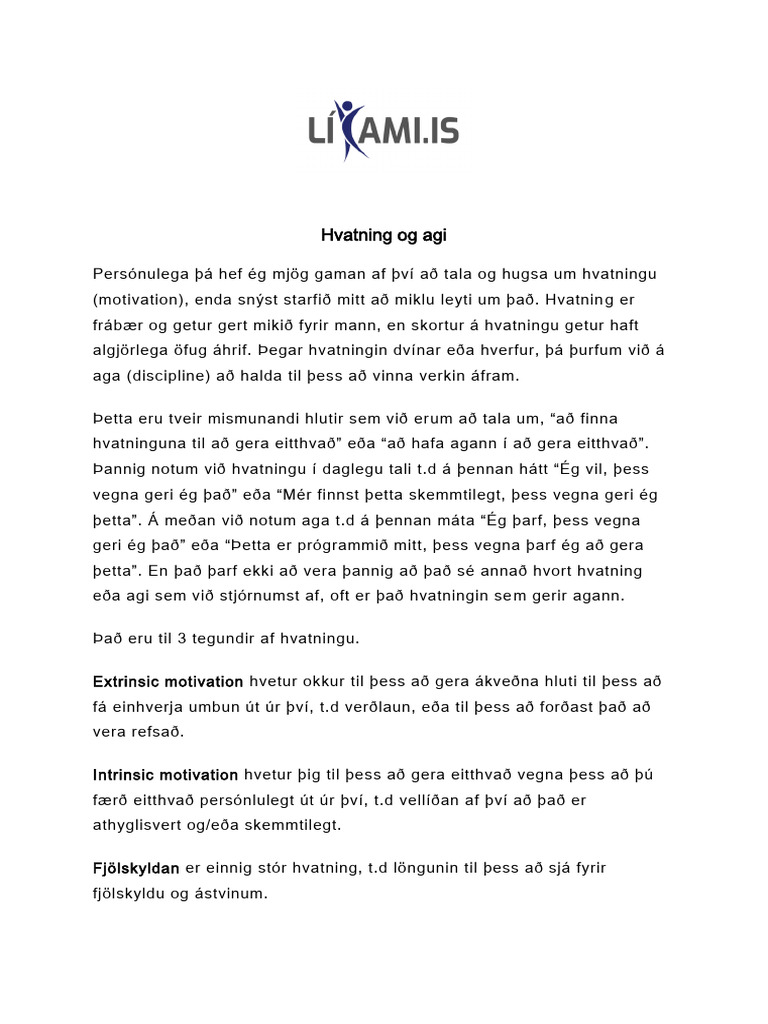 Hvatning Og Agi | PDF