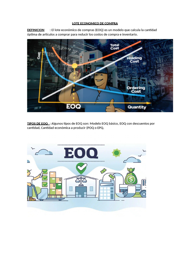 Lote Económico de Compra: Definición y Modelos | PDF
