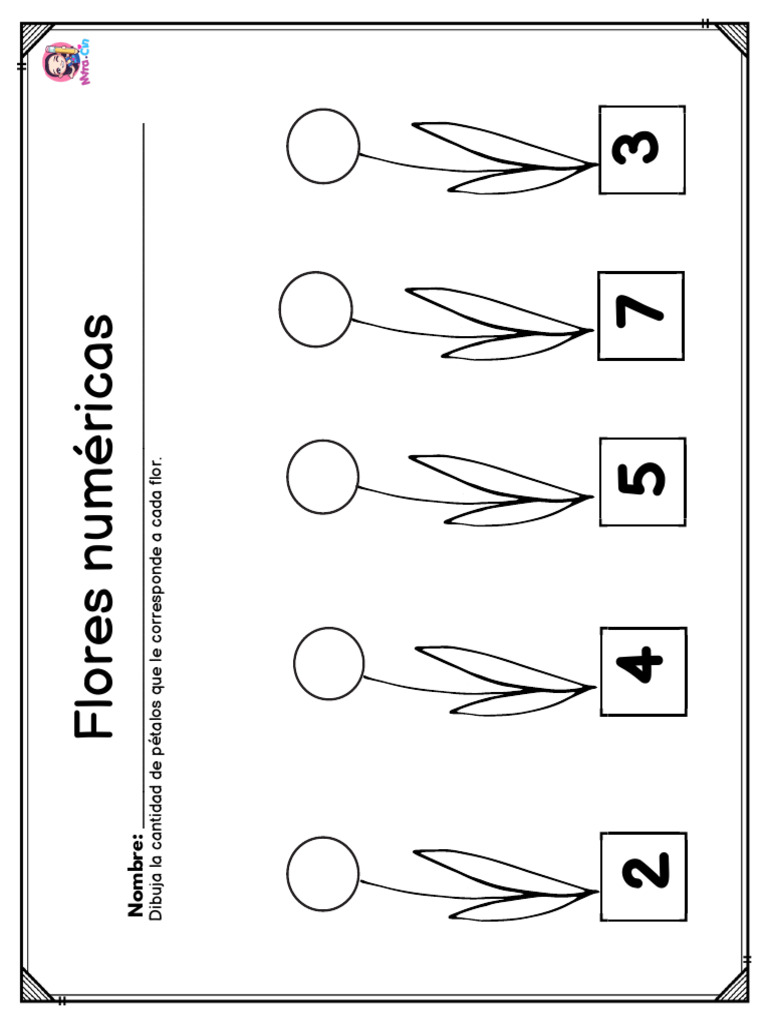 Flores numéricas para contar pétalos | PDF