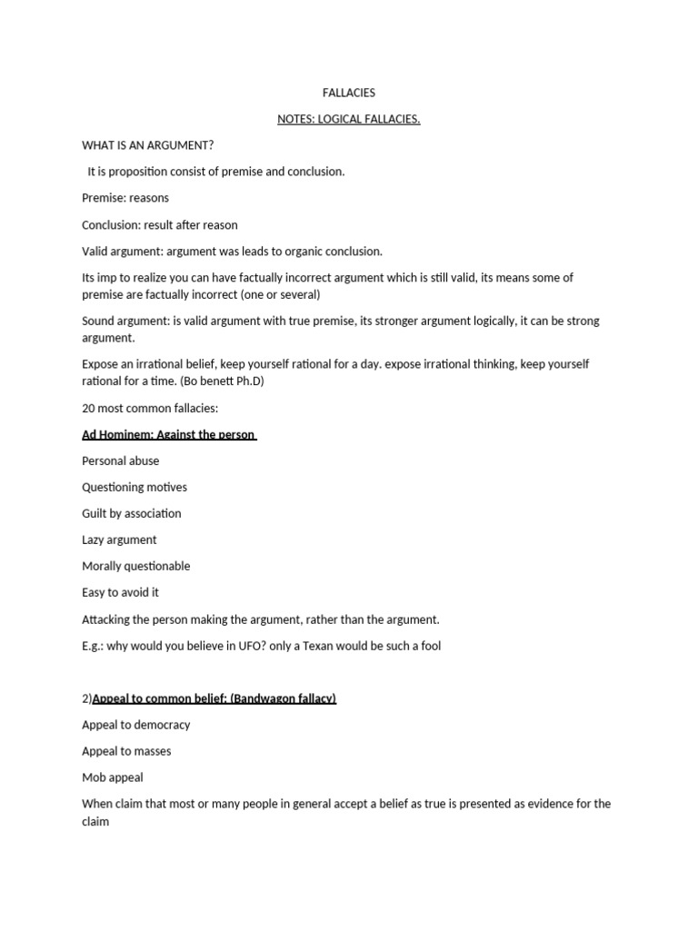 Understanding Logical Fallacies Explained | PDF