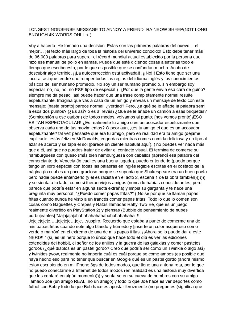 El Texto Más Largo | PDF