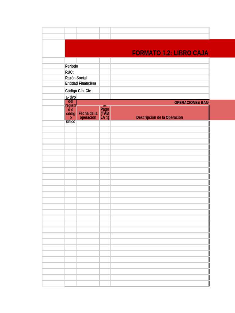 Formato Libro Caja | PDF | Contabilidad | Bancos