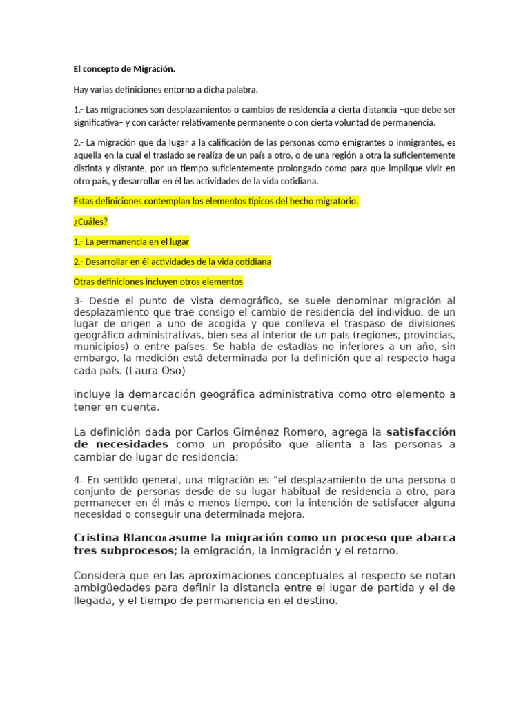 Definición y Conceptos de Migración | PDF | Migración humana | Economias