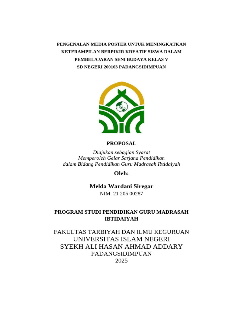 Proposal Melda Siregar (Poster), 1 | PDF