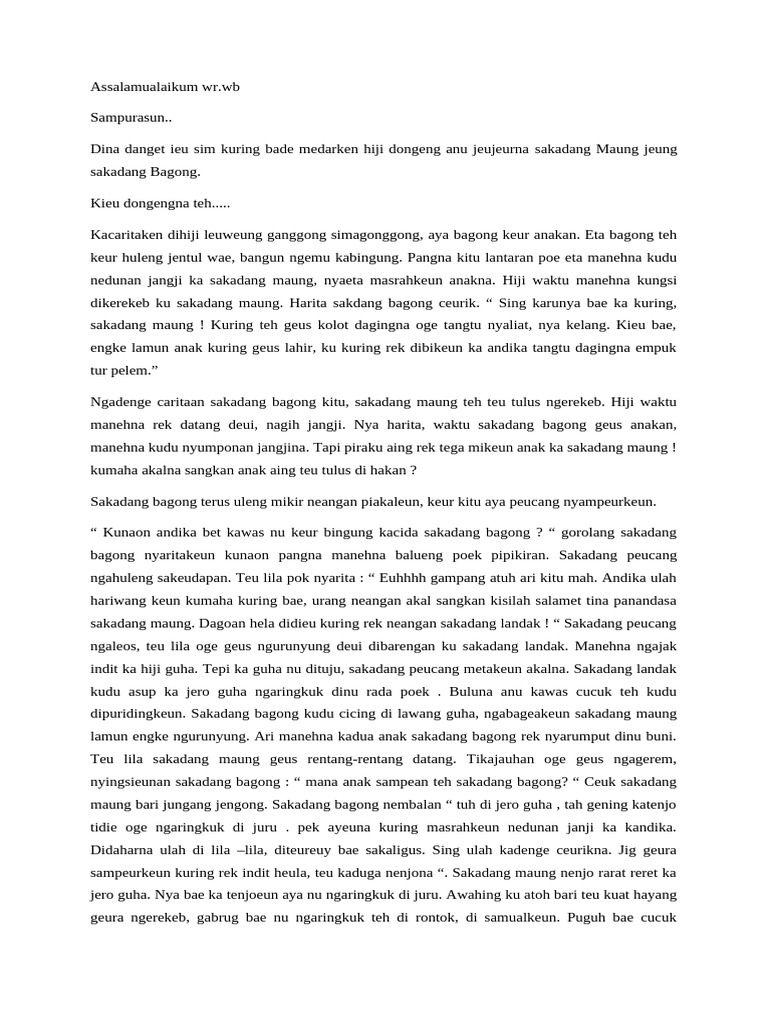 Dongeng Sasakala Cimuti | PDF