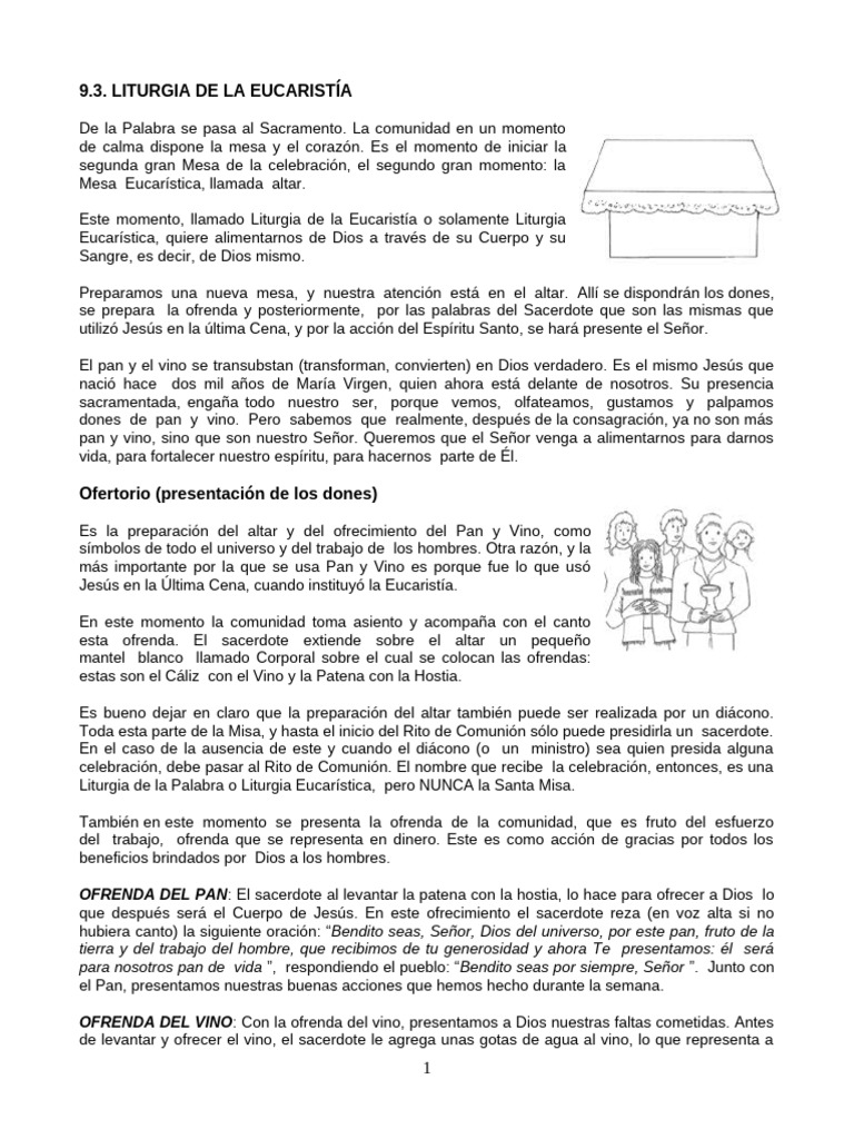 Escuela de Acòlitos - Liturgía Eucarística | PDF | eucaristía | Oración