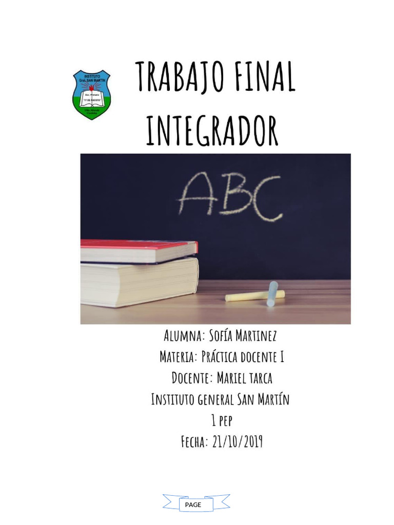 Trabajo Integrador Final | PDF | Maestros | Aprendizaje