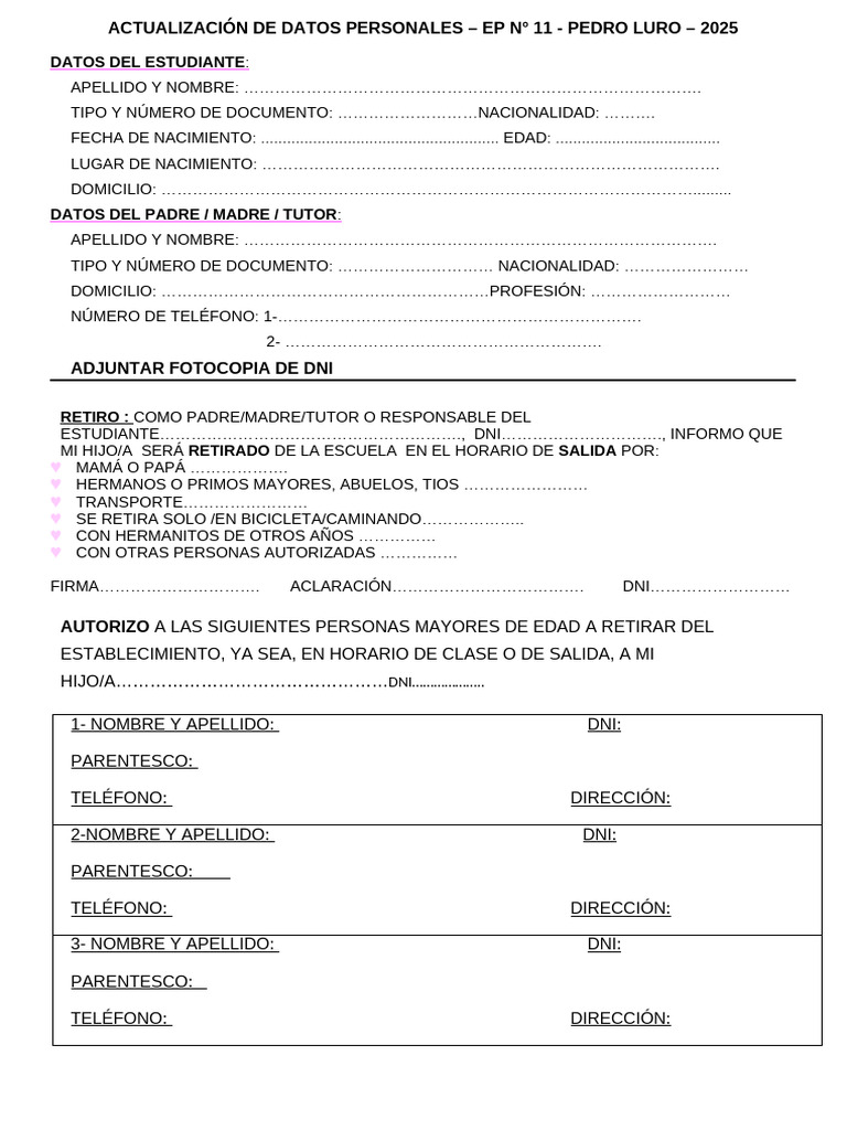 Actualización de Datos Personales | PDF