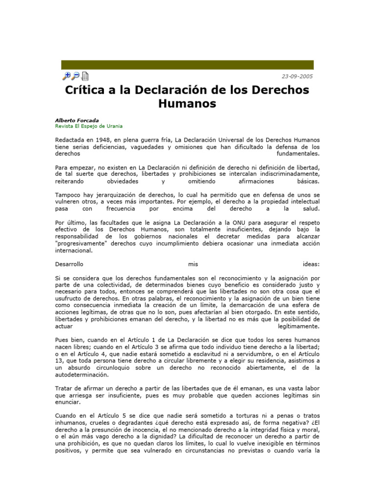 F FORCADA, Alberto 2005 Crítica A La Declaración de Los Derechos-TANIA ...