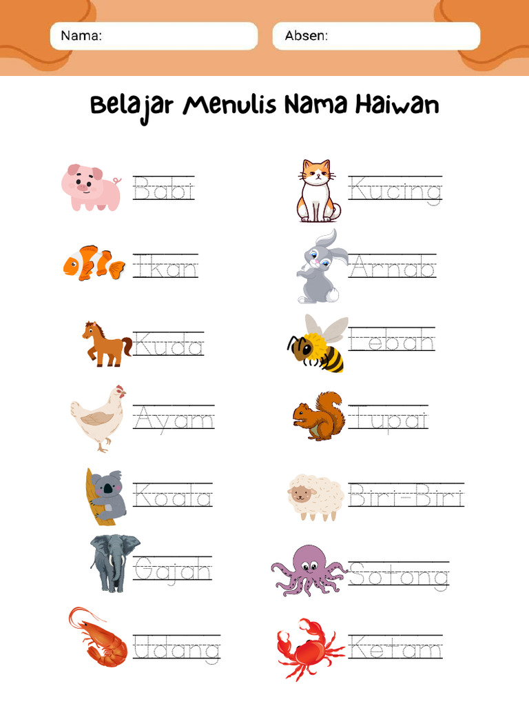 Nama Haiwan dalam Bahasa Melayu | PDF