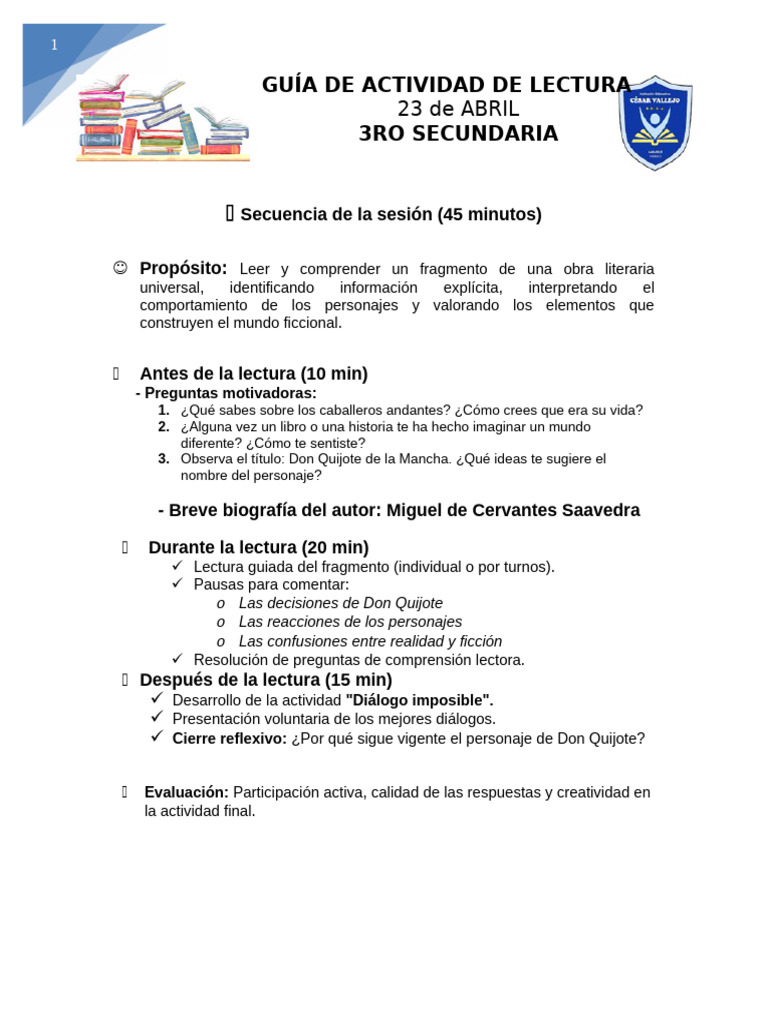 Guia DOCENTE - 3RO - 205 | PDF