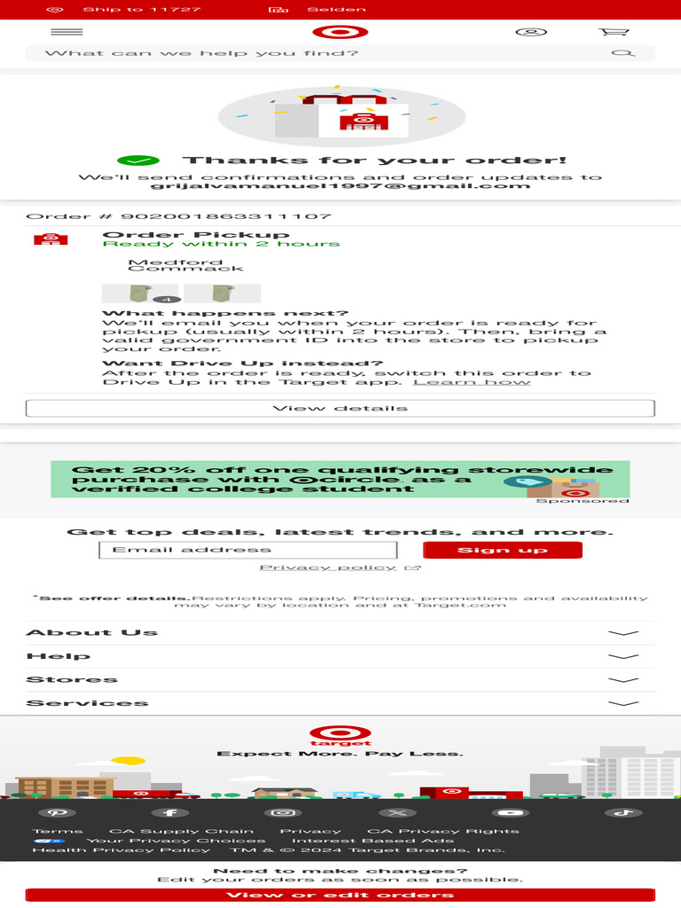 Order Confirmation Target | PDF