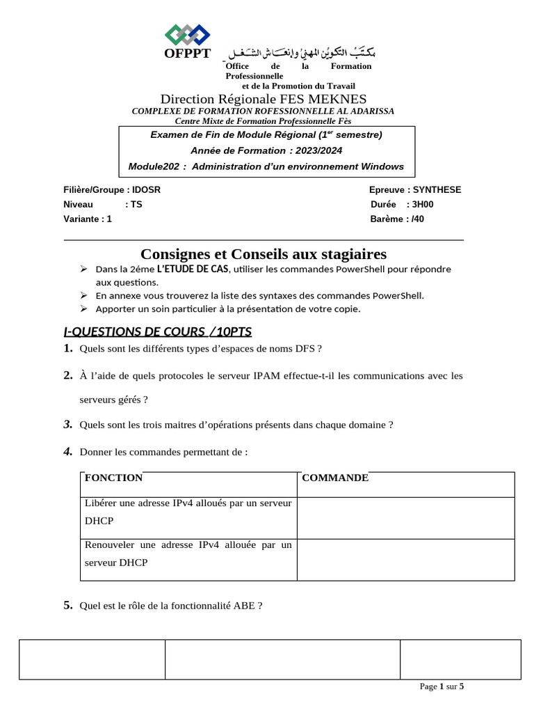Variante 1 | PDF | Adresse IP | Système de noms de domaines