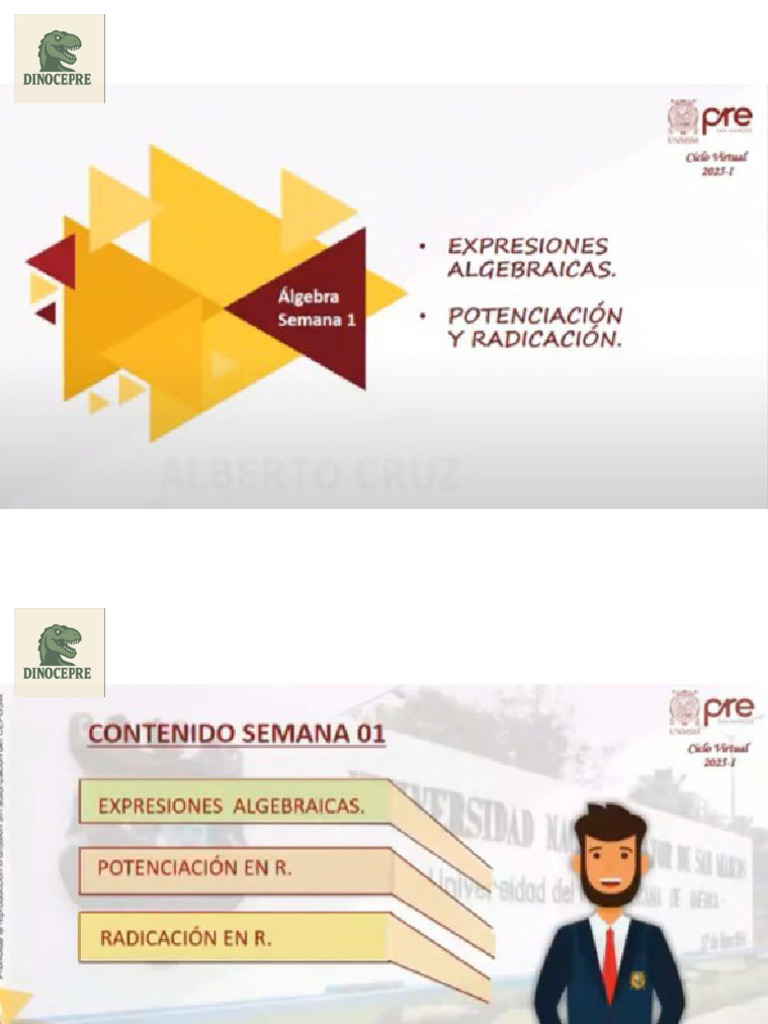 Algebra Semana 1 Pre | PDF