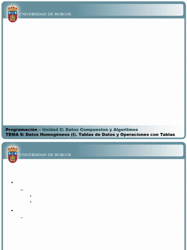 T9 - Datos Homogéneos (I) - Tablas de Datos y Operaciones Con Tablas ...