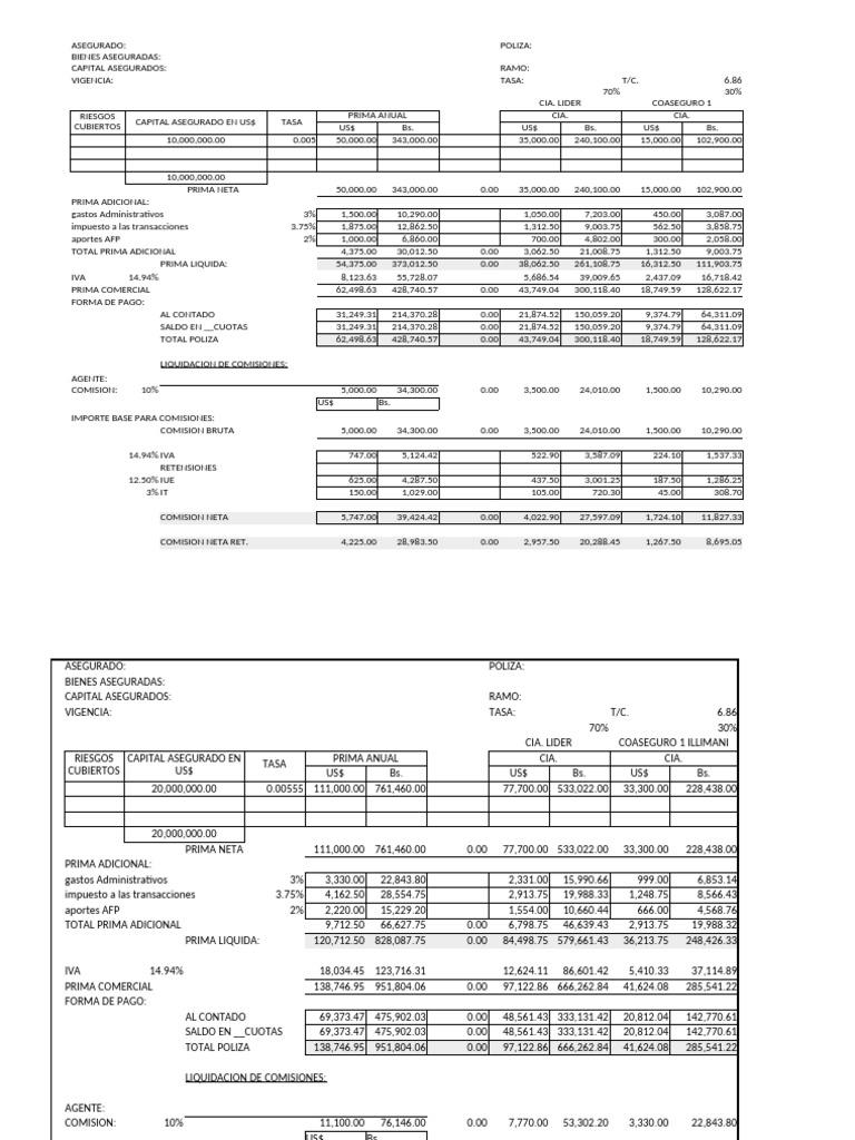 Seguros | PDF | Reaseguro | Póliza de seguros