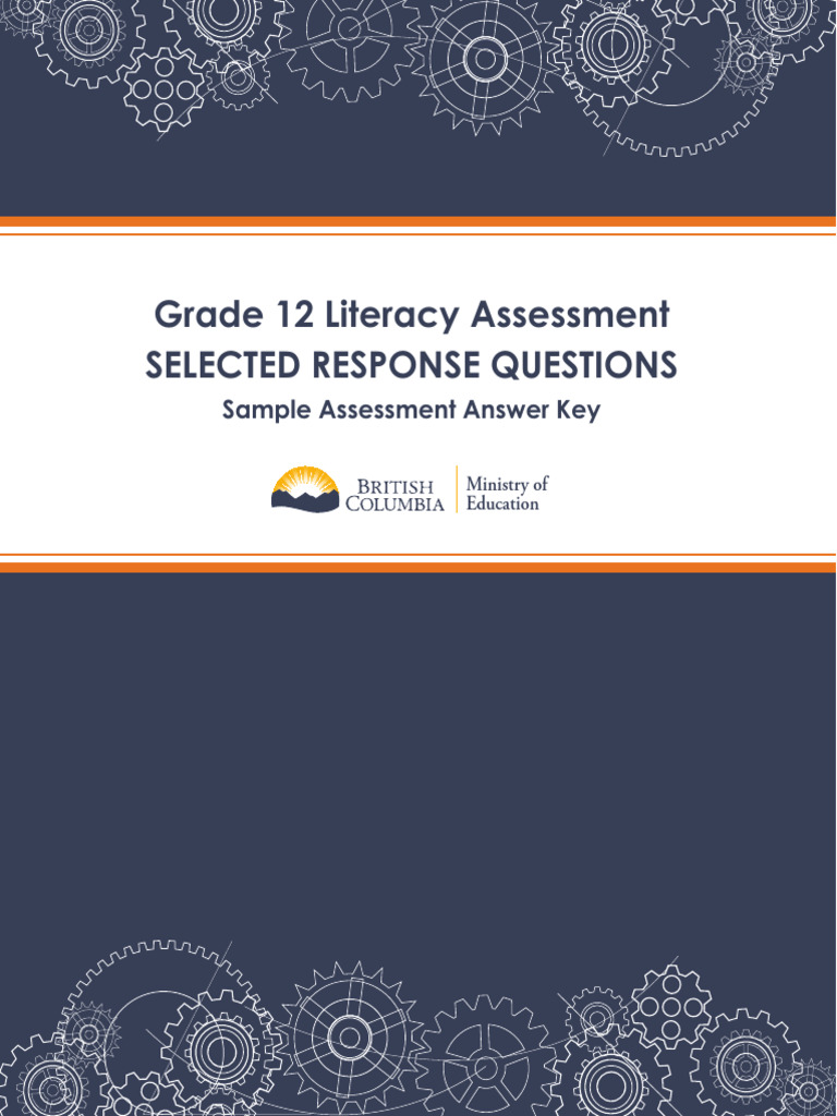 Grade 12 Literacy Assessment Answer Key Pdf