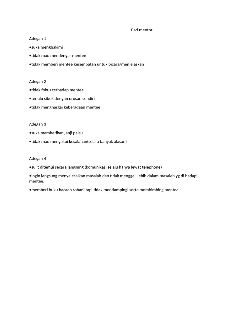 Bad Mentor Skit | PDF