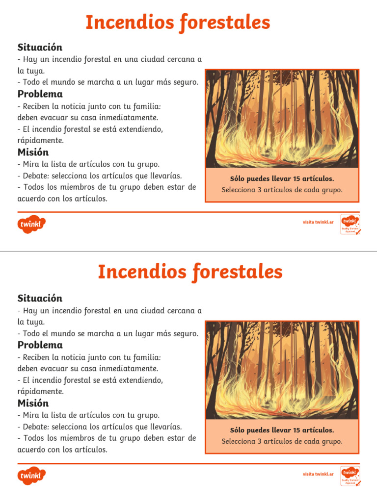 Incendios - Conversación - Consignas | PDF