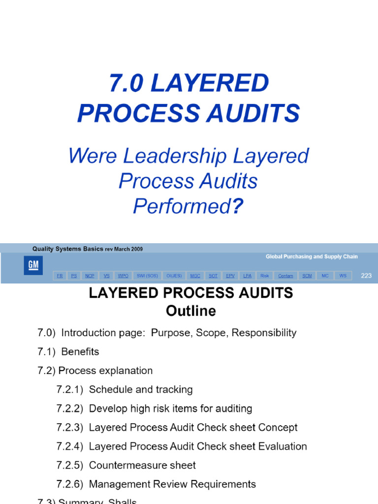 7.0 LAYERED PROCESS AUDITS - PDF | PDF