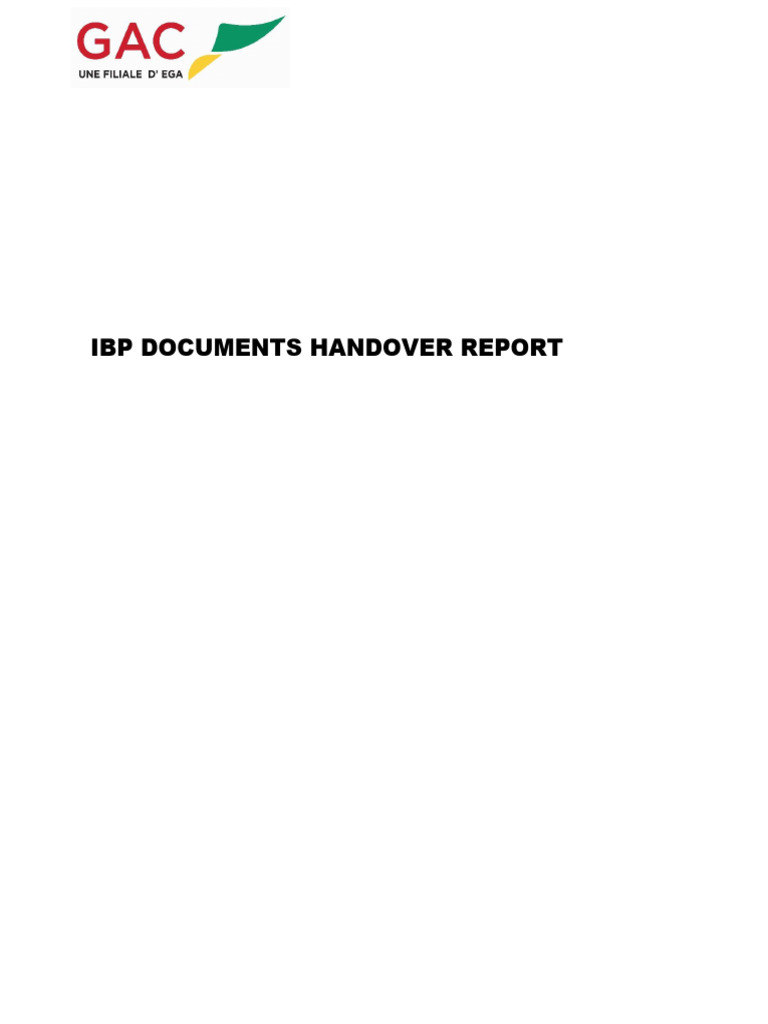 IBP Documents Handover Report | PDF | Business