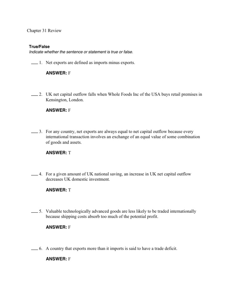 Chapter 31 Review Answers | PDF