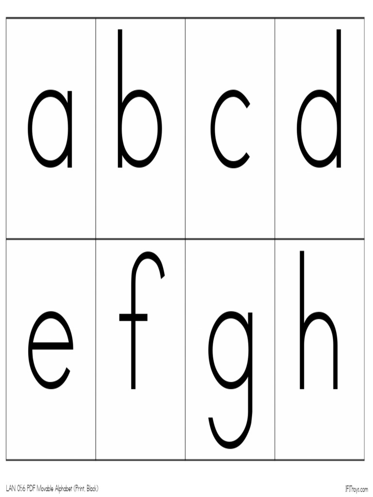6 Black: LAN-0 - PDF Movable Alphabet (Print,) | PDF