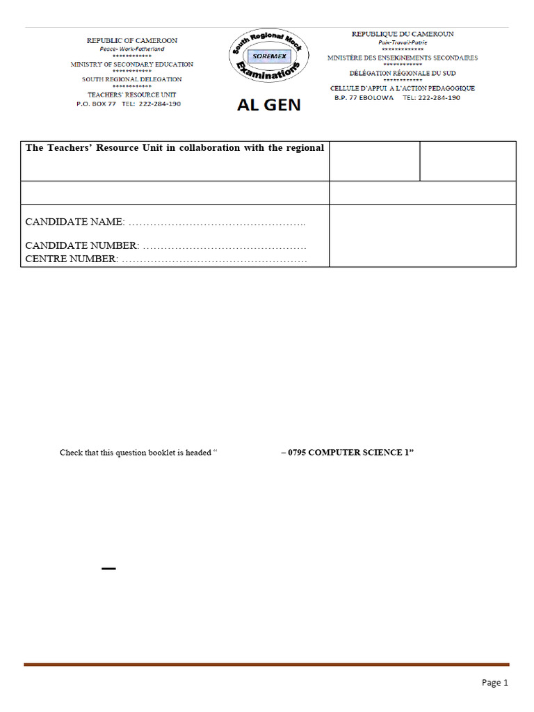 0795 CSC Al p1 Soremex 2025 | PDF | Relational Database | Computer Programming