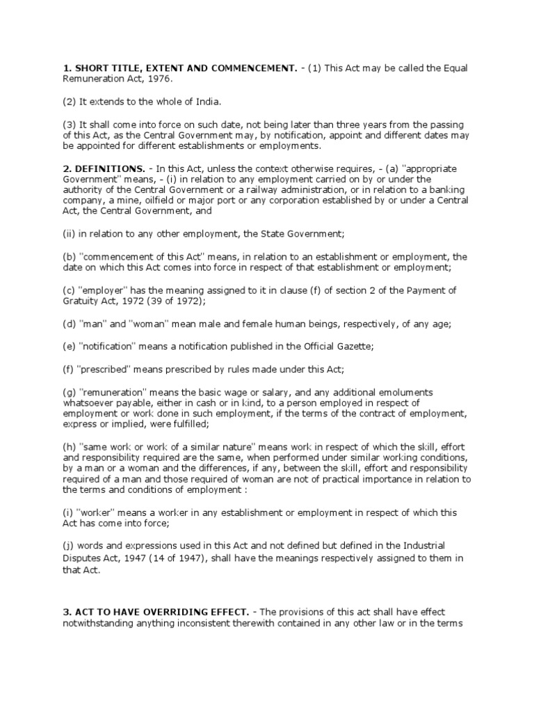 SHORT TITLE, EXTENT AND COMMENCEMENT. - (1) This Act May Be Called The ...