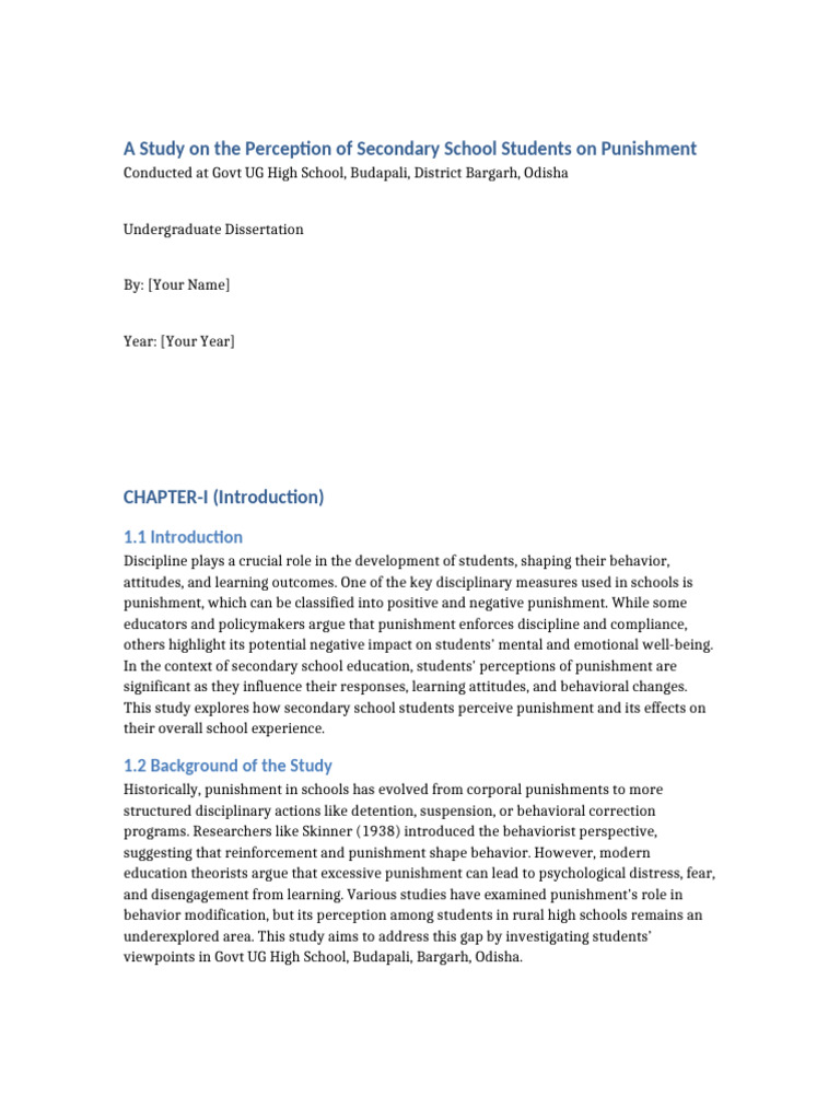 Dissertation Perception of Punishment | PDF | Punishments | Disciplines