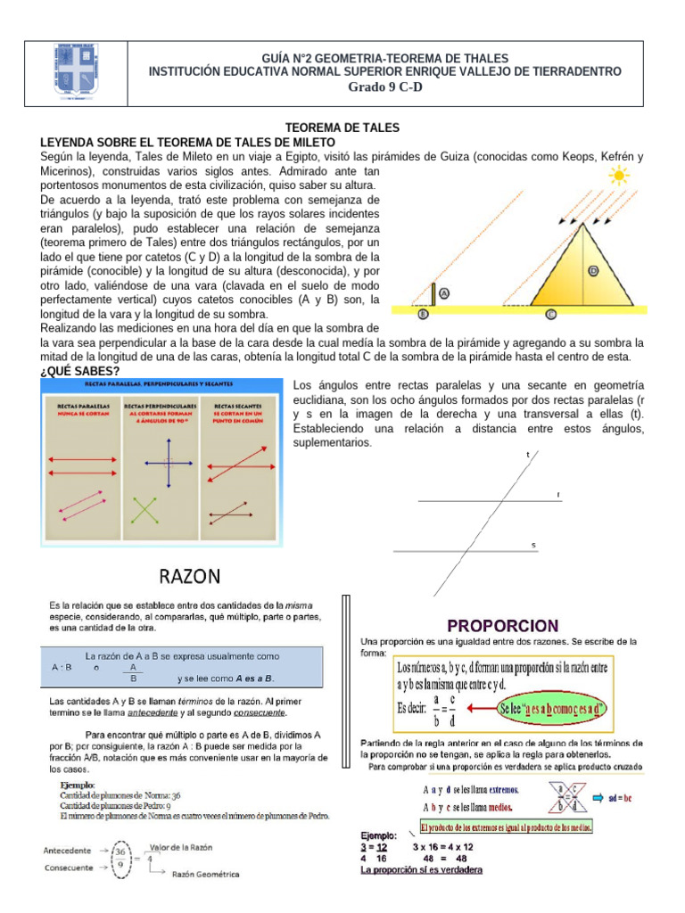 Teorema de Tales | PDF | Euclides | Geometría