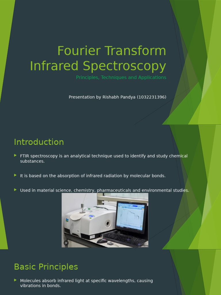 FTIR Spectroscopy: Principles & Applications | PDF | Infrared Spectroscopy | Spectroscopy