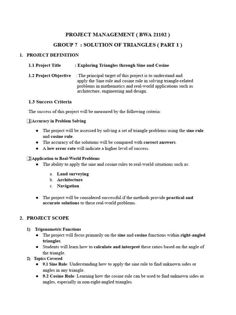 G7 Project Management-1 | PDF | Trigonometric Functions | Trigonometry