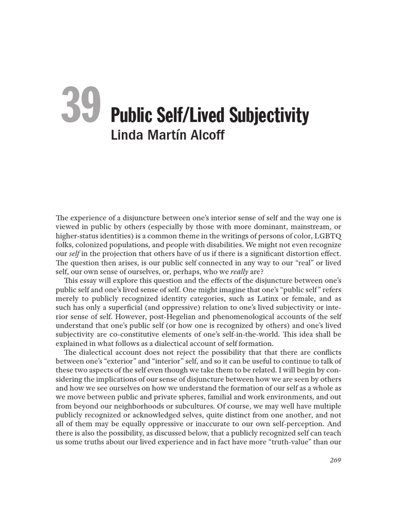 50 Concepts For A Critical Phenomenology - (39. Public Self Lived ...