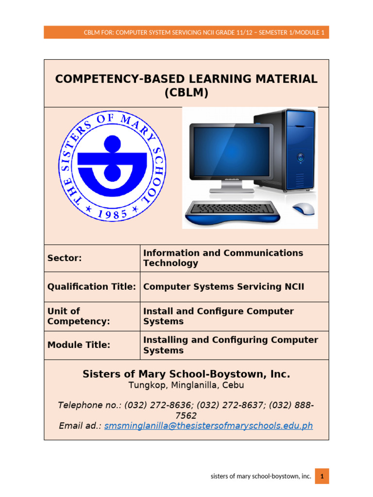 Module 1_tvet Cblm - (Css)_g11-12 | PDF | Random Access Memory | Dynamic Random Access Memory
