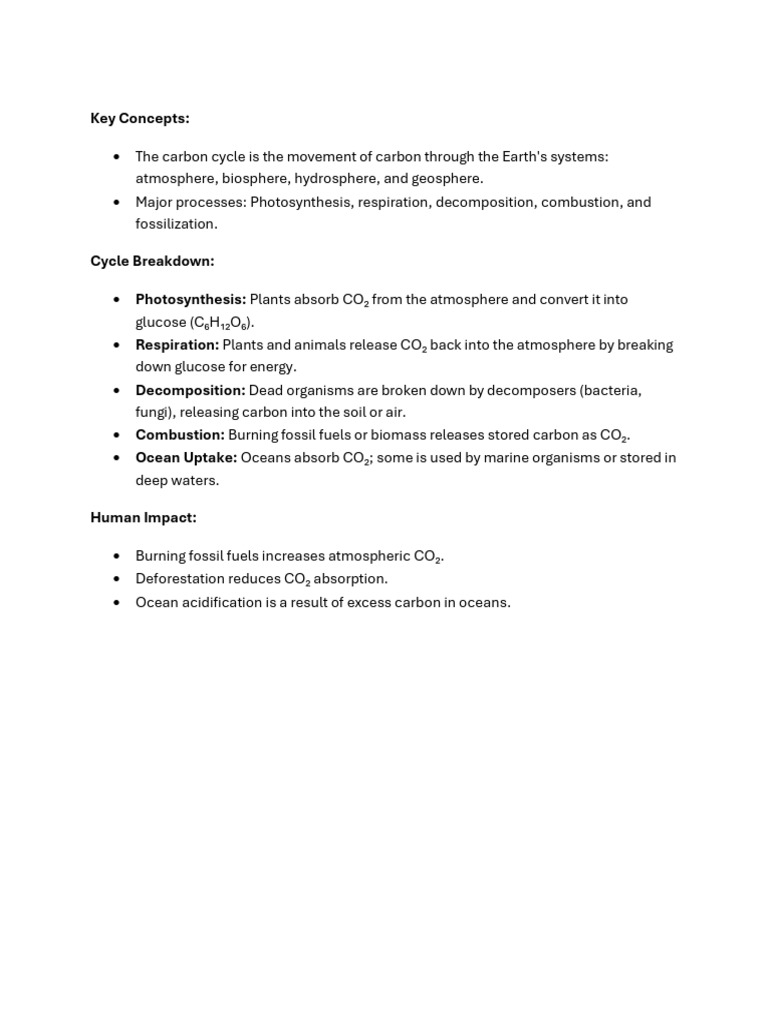Understanding the Carbon Cycle | PDF