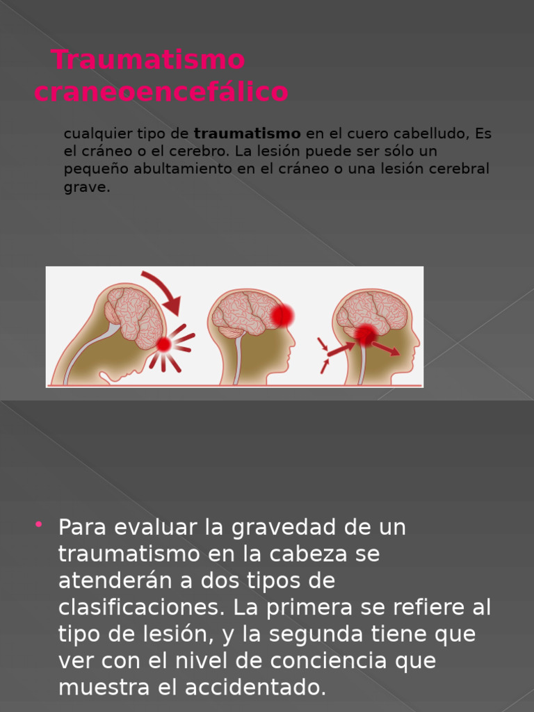 Traumatismo Craneoencefálico Exposicion | PDF | Lesión cerebral ...