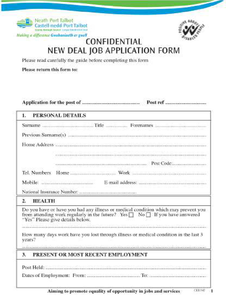 50675194 - CONFIDENTIAL-NEW-DEAL-JOB-APPLICATION-FORM - x-01 | PDF
