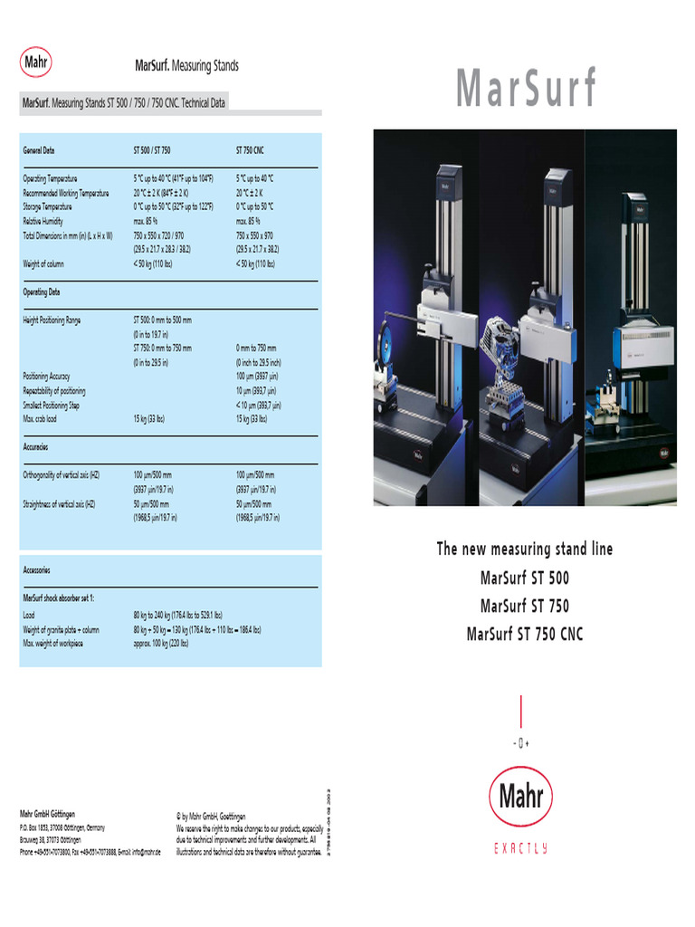 MarSurf ST Measuring Stands Overview | PDF