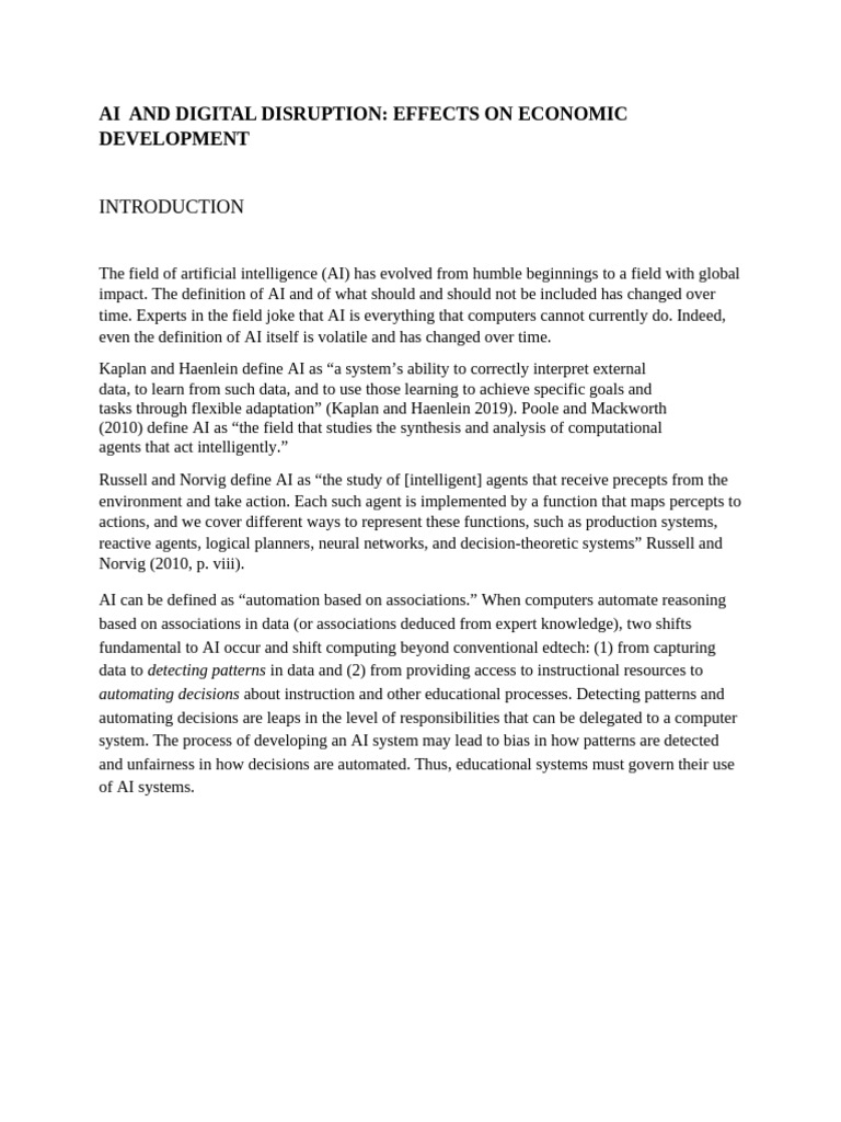 AI and Digital Disruption | PDF | Artificial Intelligence ...