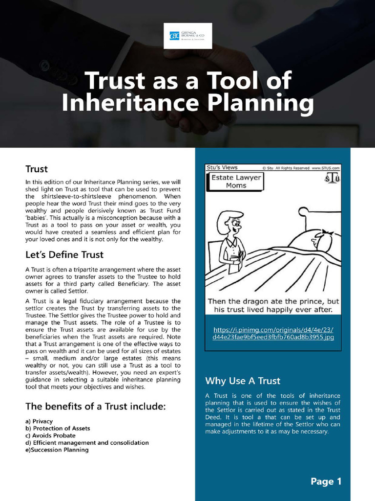 TRUST As A Tool of Inheritance Planning | PDF