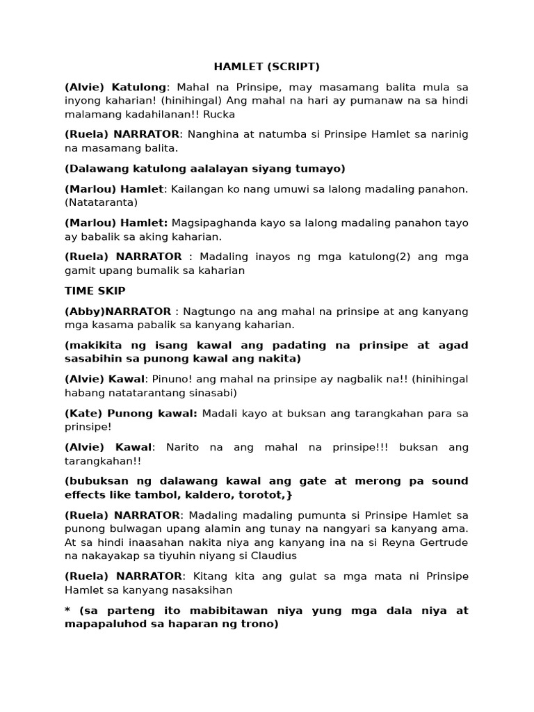 Final Script Hamlet | PDF