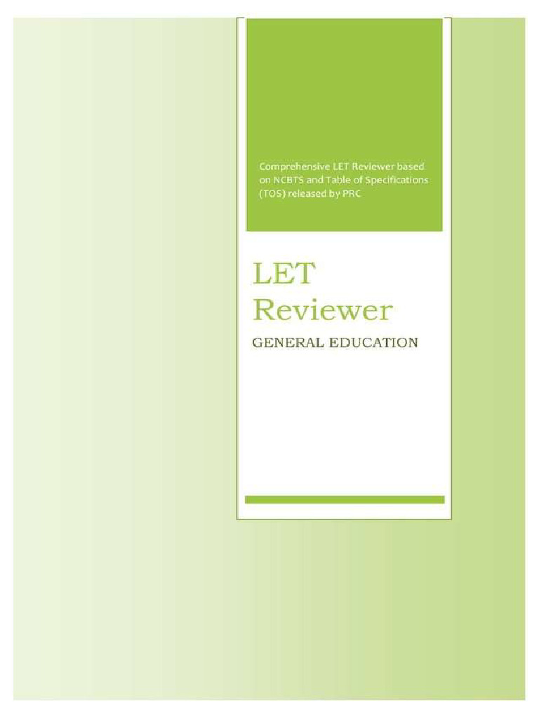 General Education Let Reviewer | PDF