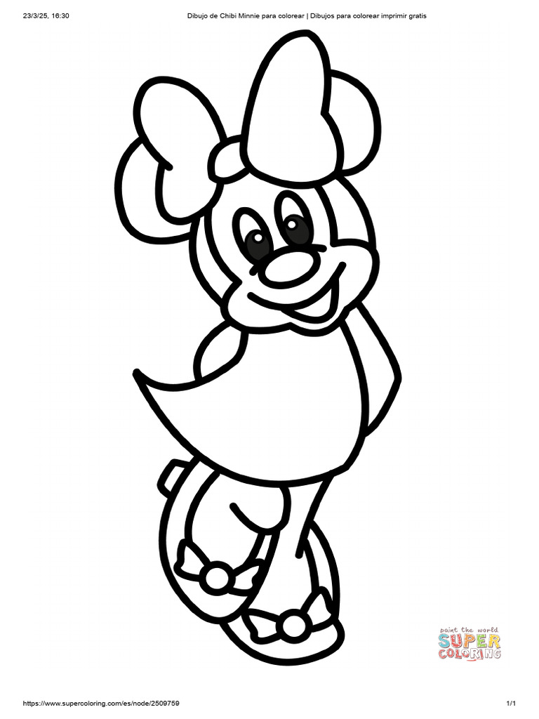Dibujo de Chibi Minnie para Colorear - Dibujos para Colorear Imprimir ...