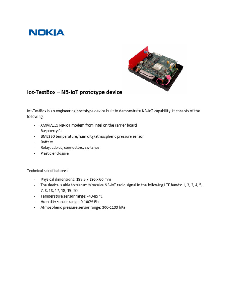NB-IoT Prototype Device Overview | PDF