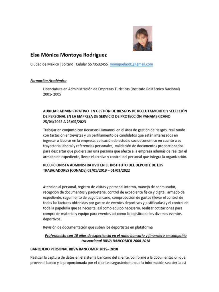 Elsa Monica Montoya Rodriguez | PDF | Bancos | Business
