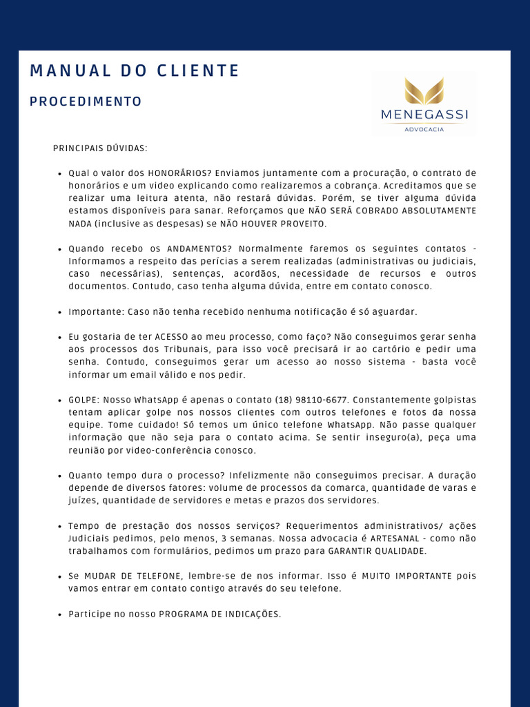 Manual do Cliente | PDF